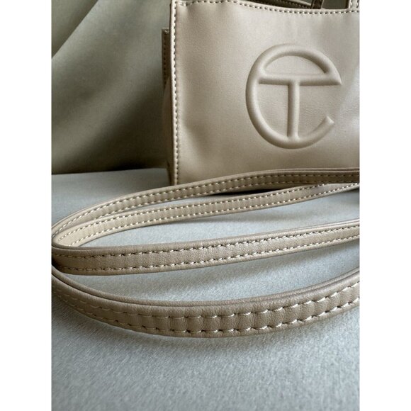 Telfar | Bags | Beige Mini Telfar Vegan Cream Leather Shopping Bag ...
